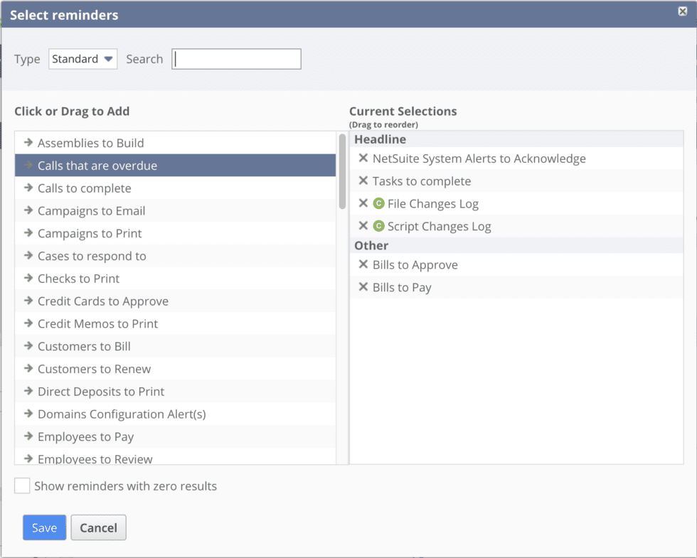 Netsuite Dashboard Customization